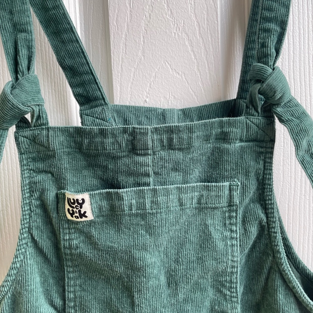 Lucy And Yak Green Corduroy Overalls/Dungarees - Gem